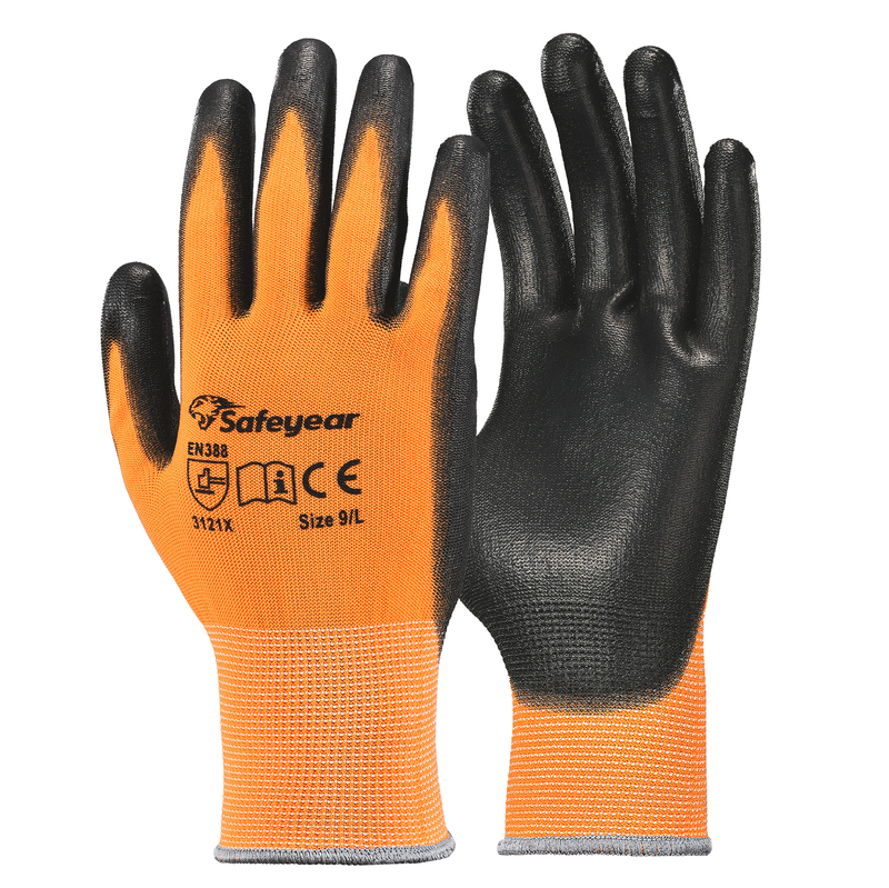 PU Coated Heavy Duty Work Gloves PN8003 Red from China manufacturer ...